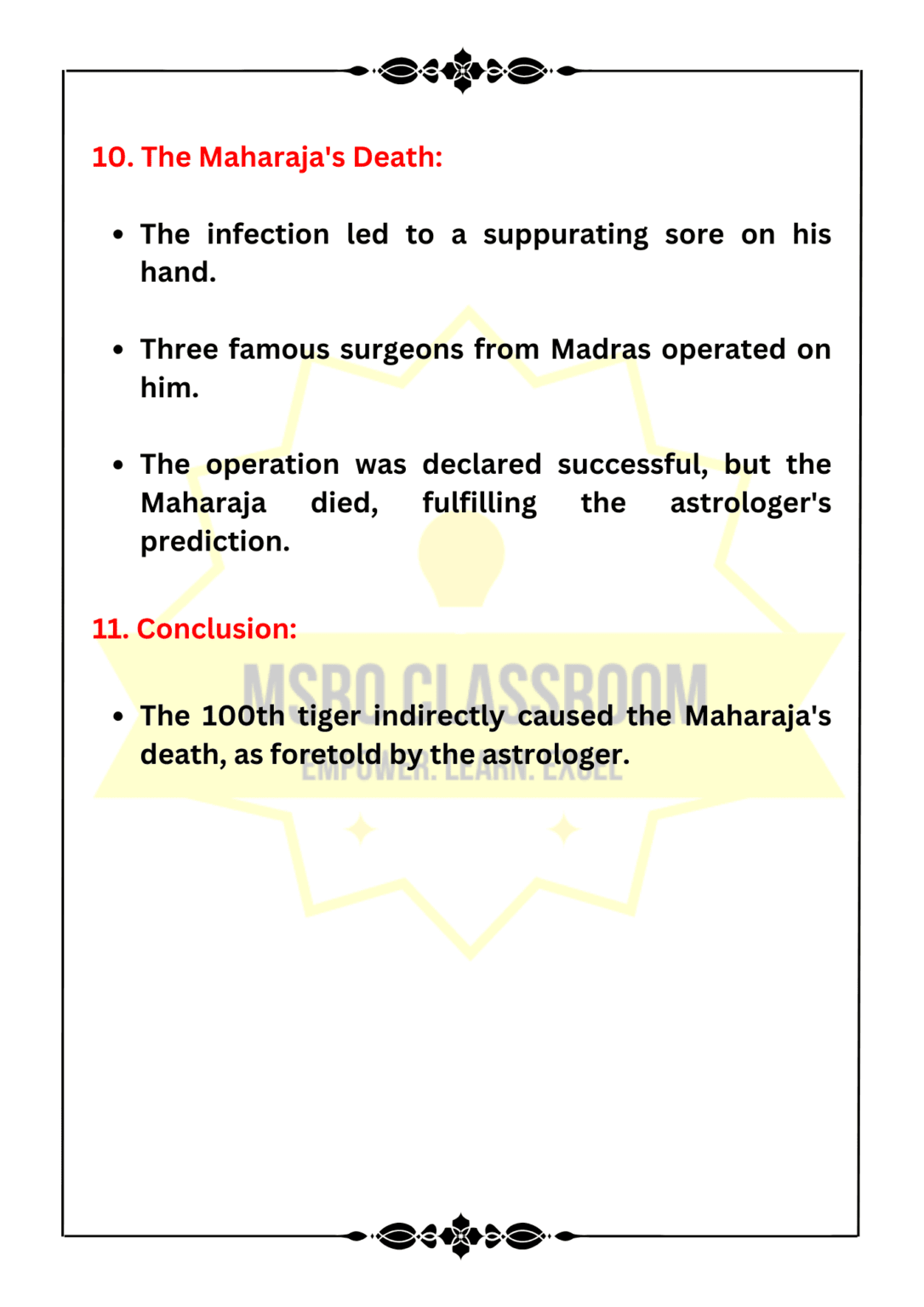 Class 12- Vistas "The Tiger King" Full Explanation - MSRO CLASSROOM