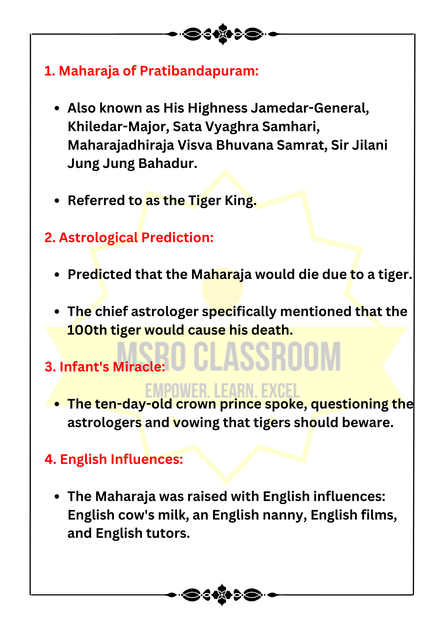 Class 12- Vistas "The Tiger King" Full Explanation - MSRO CLASSROOM