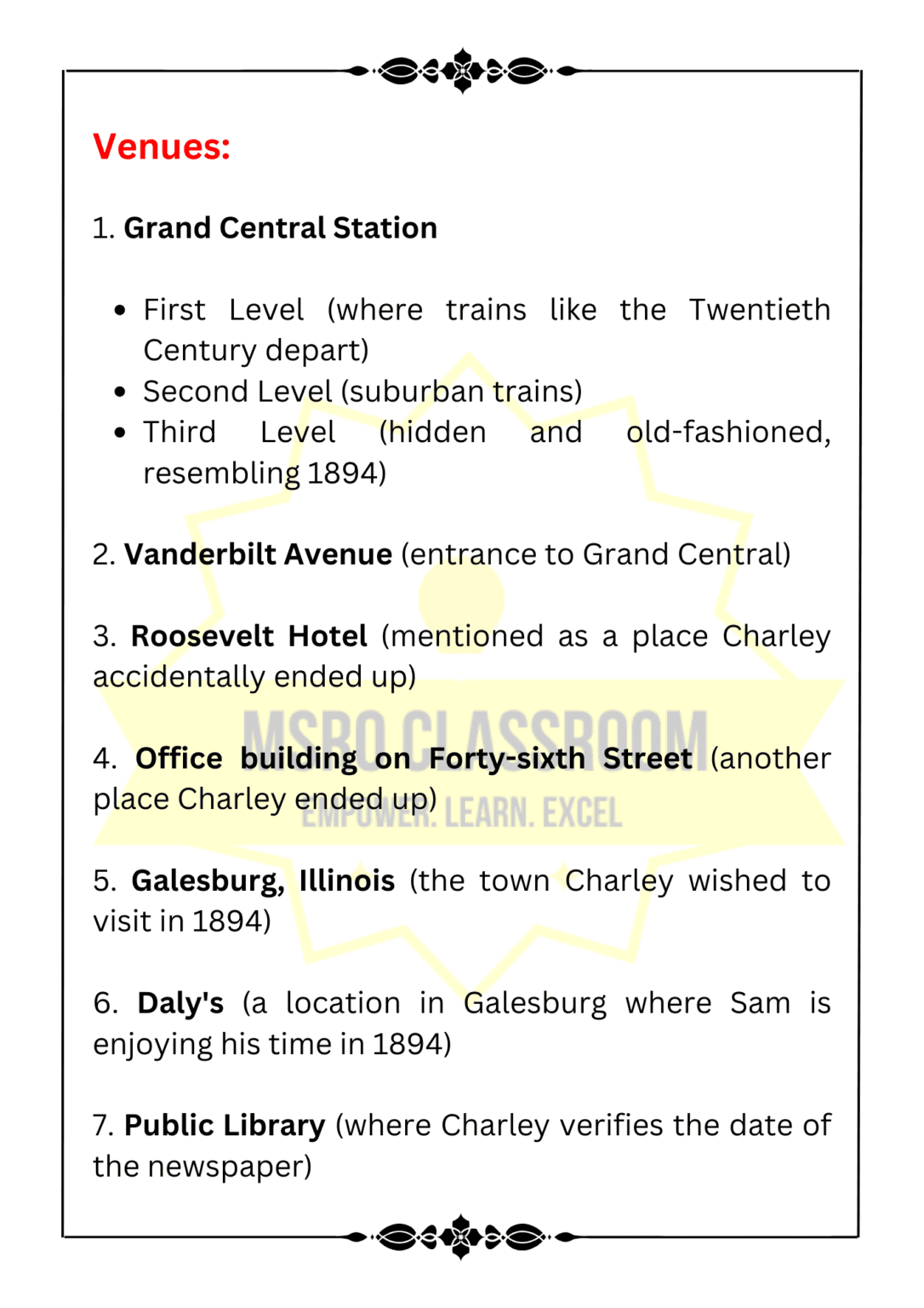Class 12- Vistas "The Third Level" Full Explanation - MSRO CLASSROOM