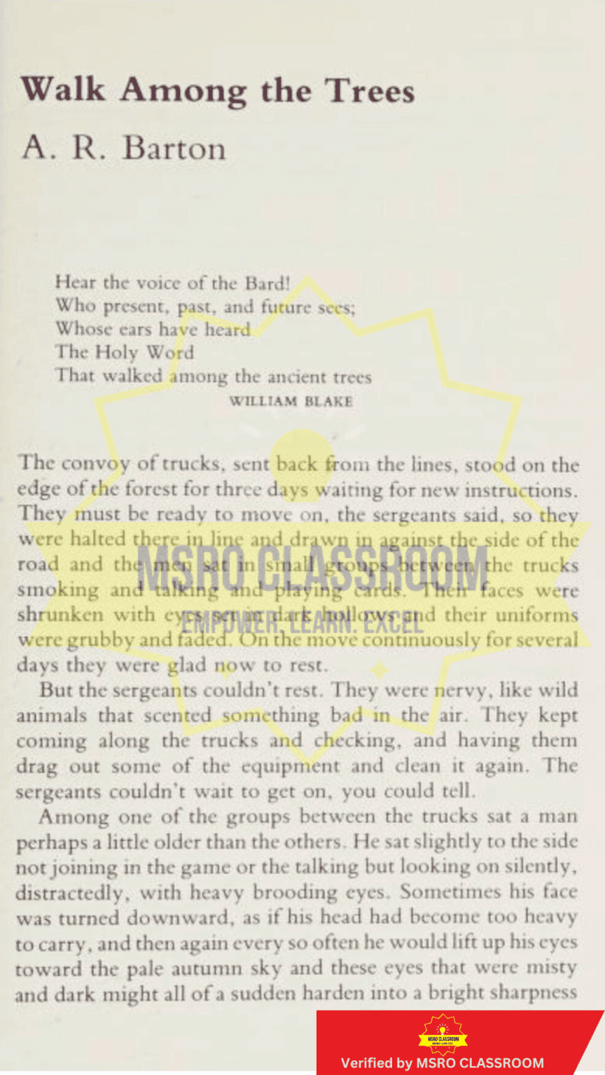 A.R. Barton-Author Of Class 12 "Going Places" - MSRO CLASSROOM